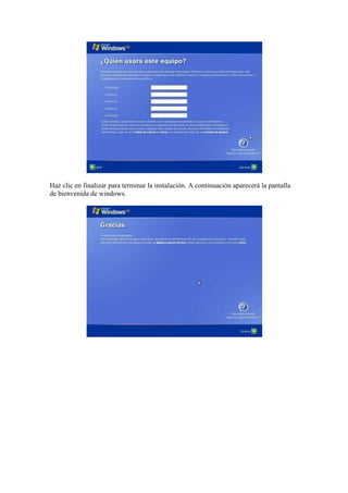 manual de instalacion de windows xp | PDF