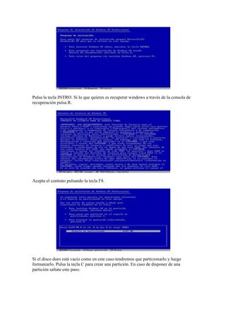 manual de instalacion de windows xp | PDF