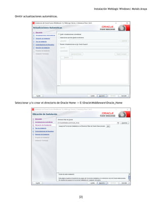 Instalacion Weblogic Server 12c Windows 10. | PDF