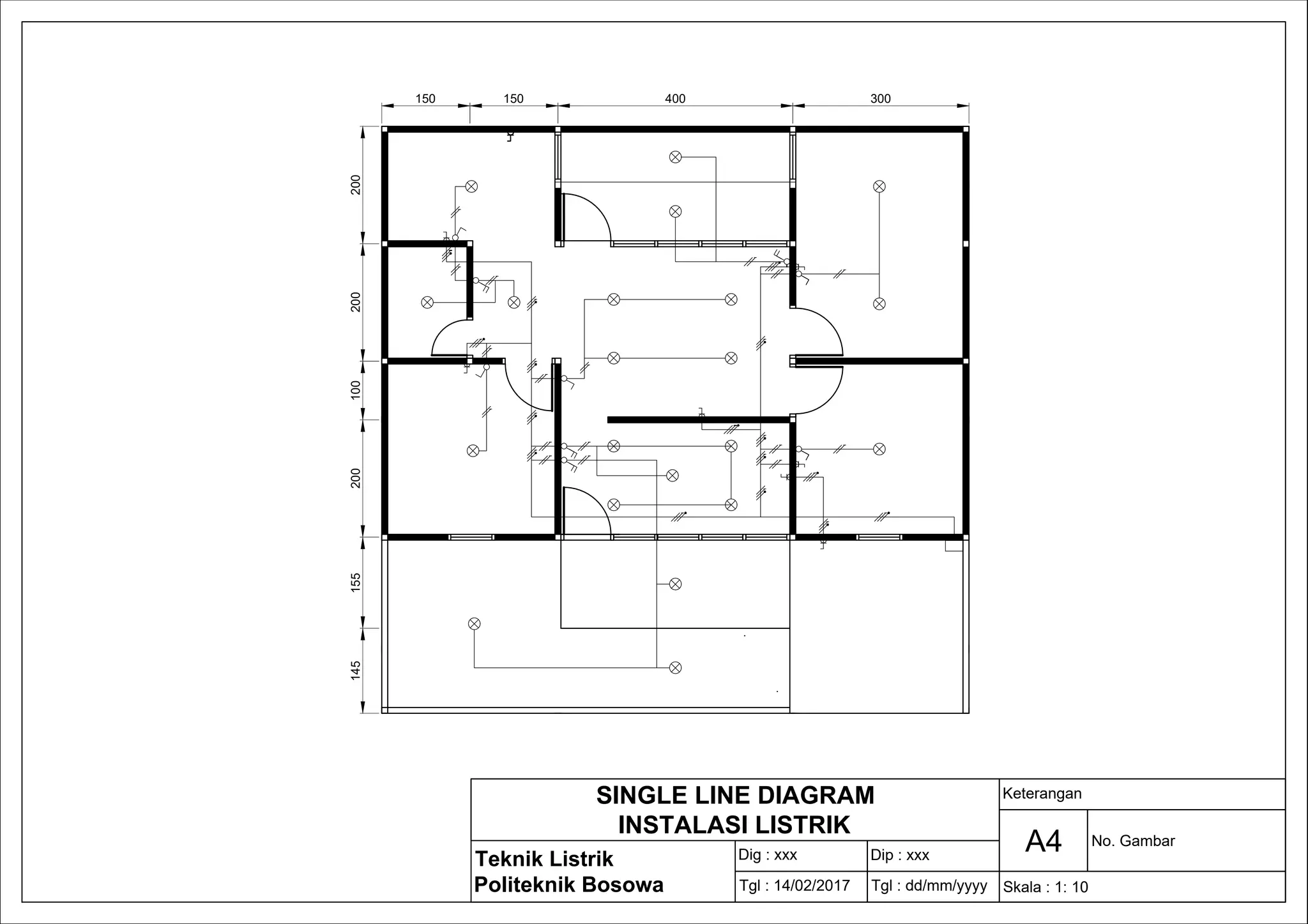 Diagram satu garis instalasi penerangan | PDF