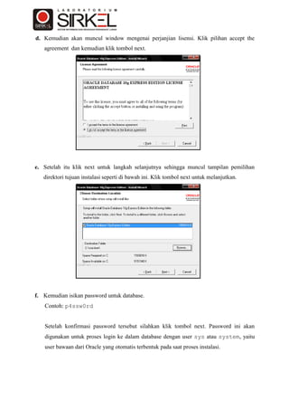 Instalasi Oracle Xe Dan Administrasi User | PDF