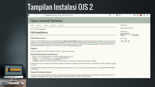 Instalasi Upgrade Open Journal System | PPT