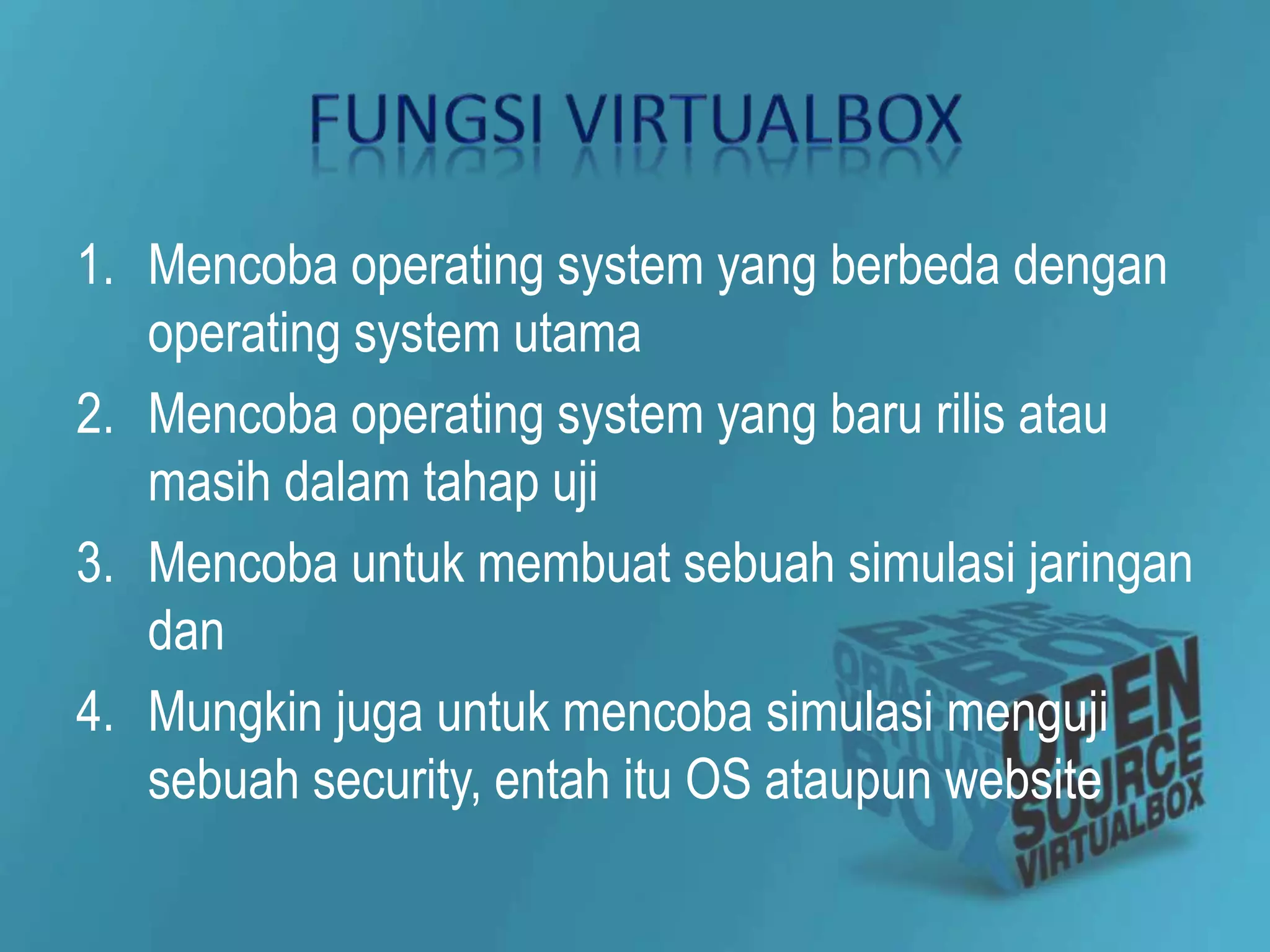Instalasi aplikasi virtual box pada windows | PPTX