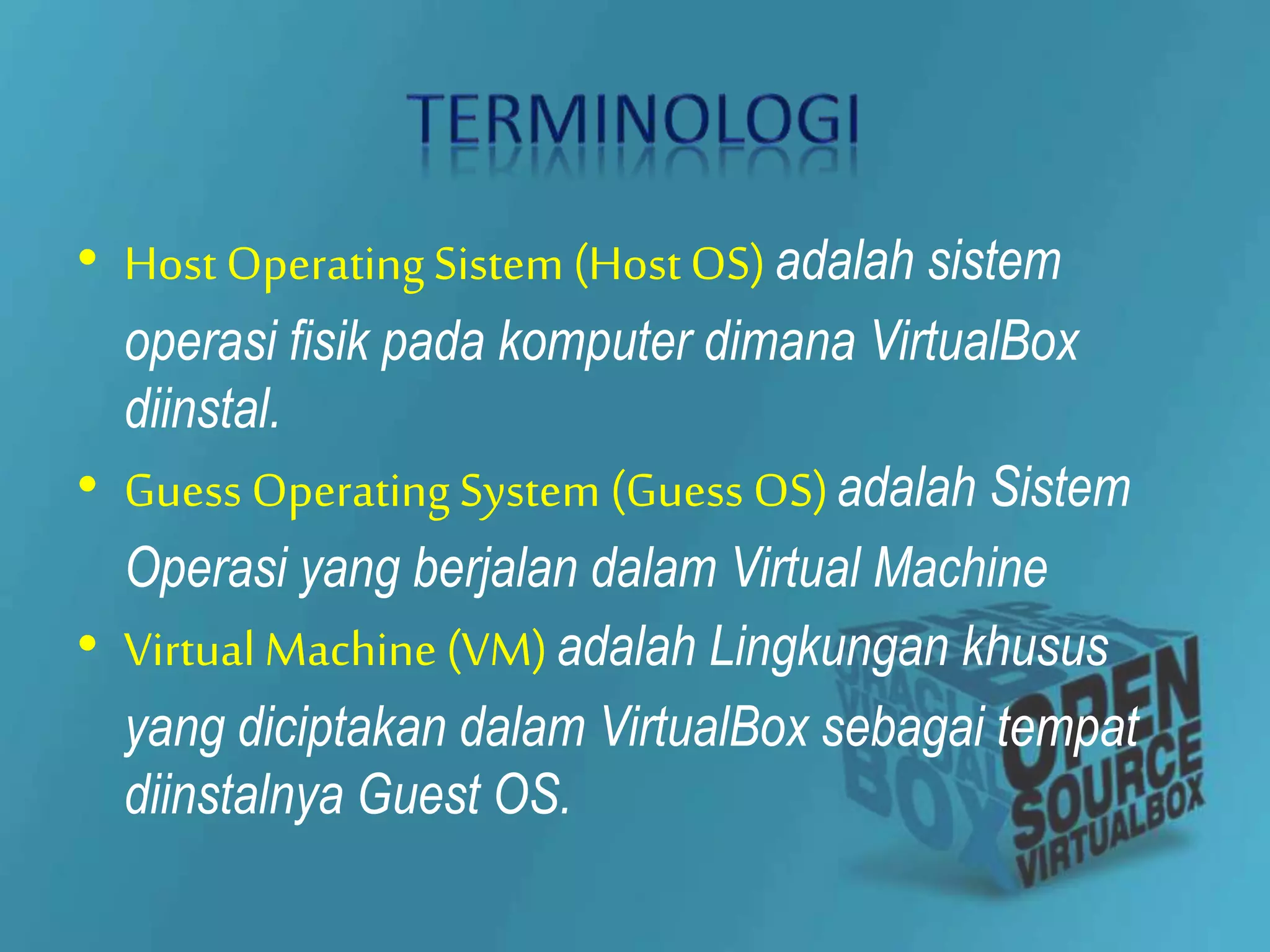 Instalasi aplikasi virtual box pada windows | PPTX