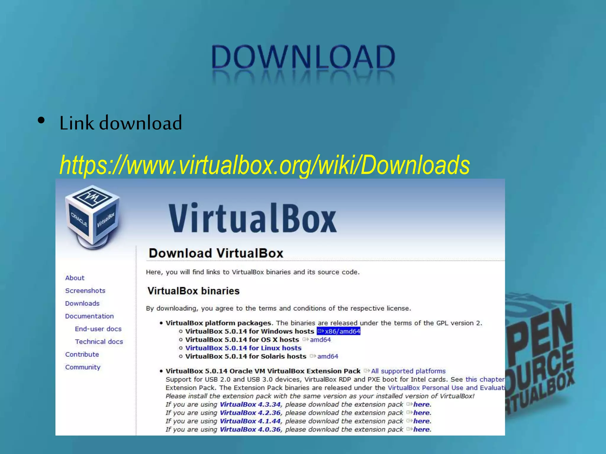 Instalasi aplikasi virtual box pada windows | PPTX
