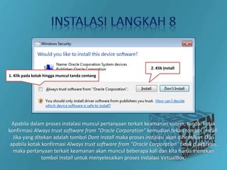 Instalasi aplikasi virtual box pada windows | PPTX