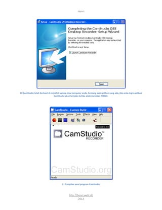 Instalasi camstudio | PDF