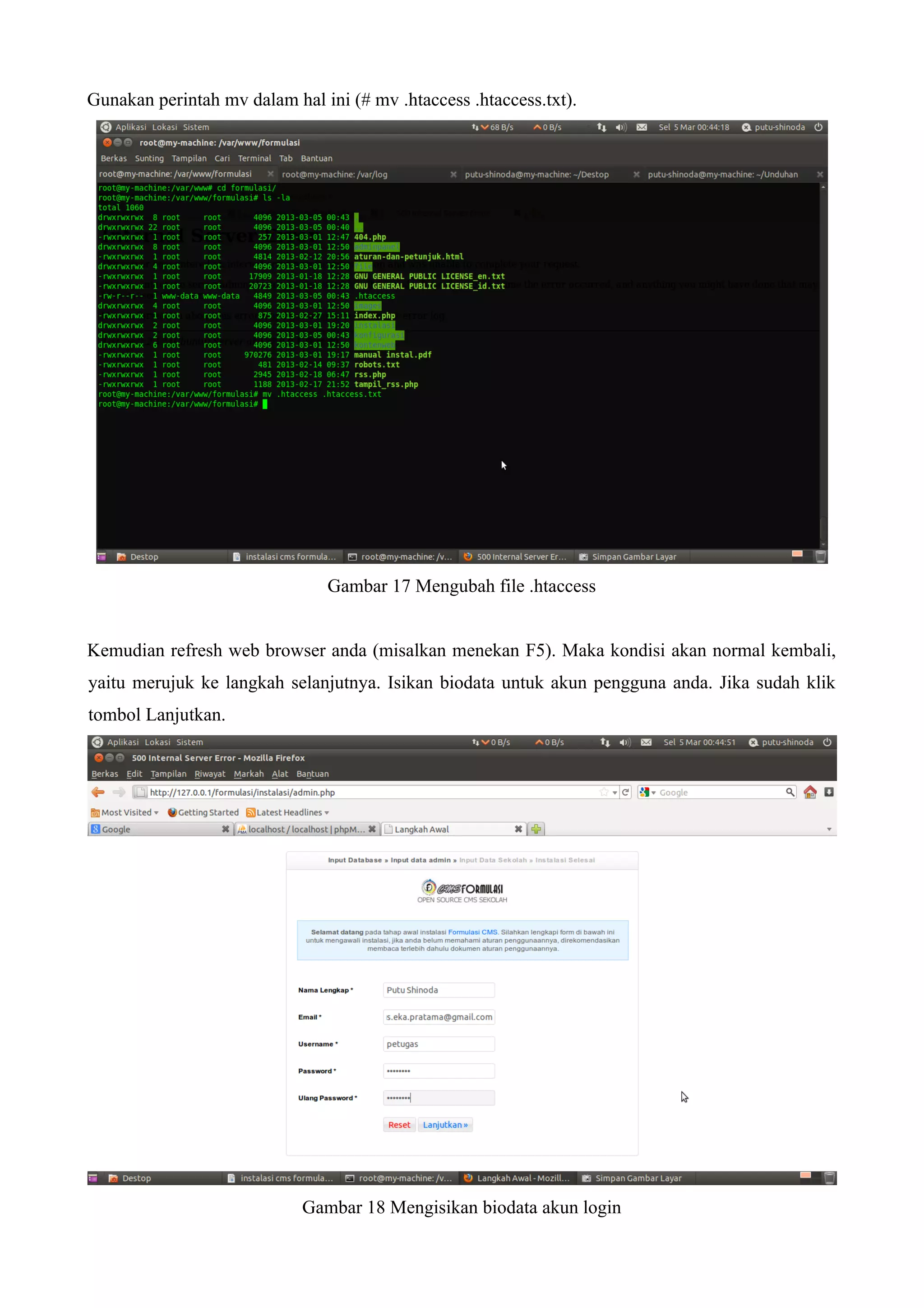 Instalasi cms formulasi di linux | PDF