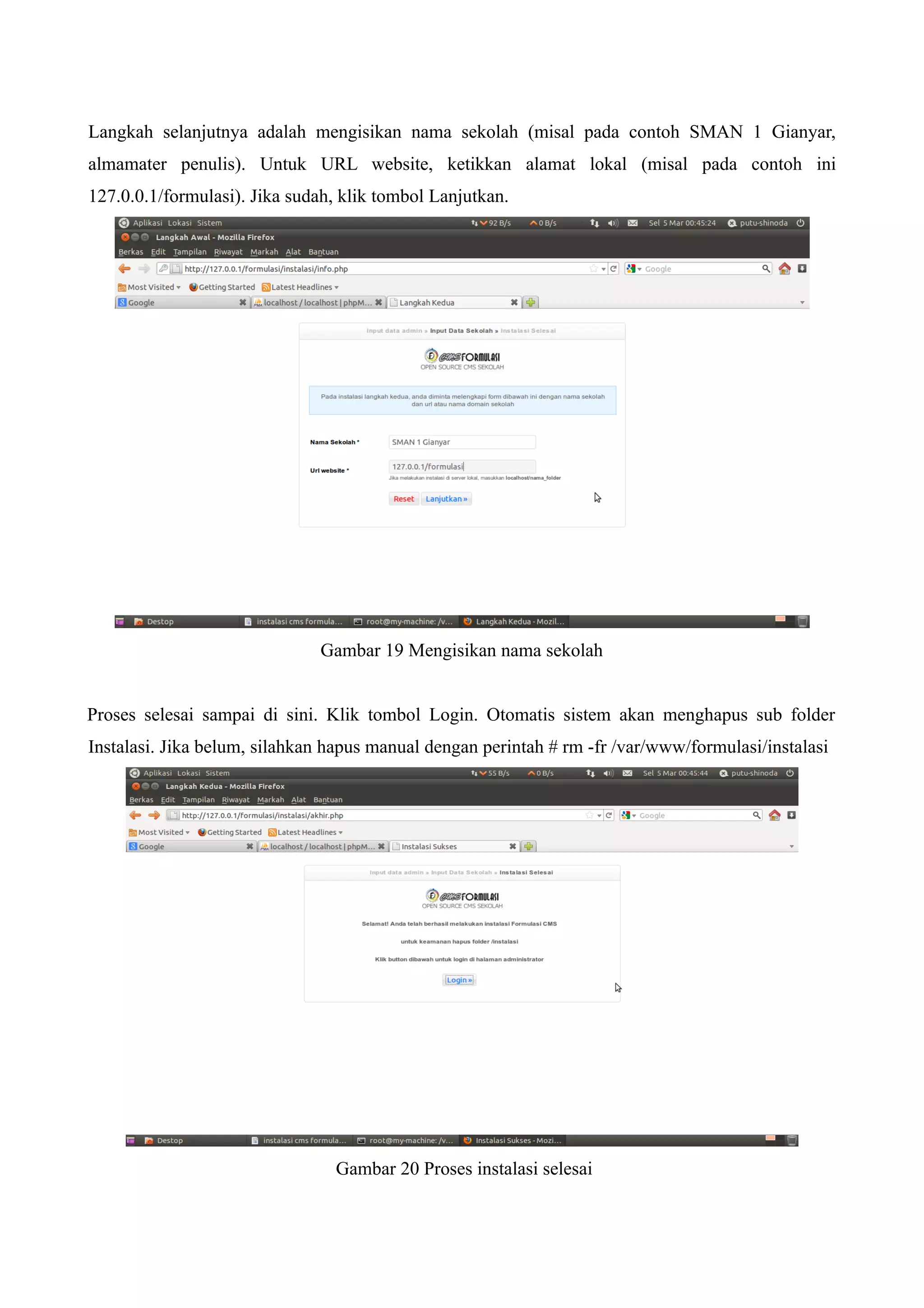 Instalasi cms formulasi di linux | PDF