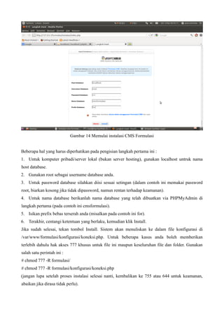 Instalasi cms formulasi di linux | PDF