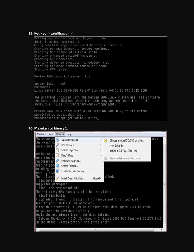 Instalasi dan konfigurasi debian wheezy 7 | DOCX