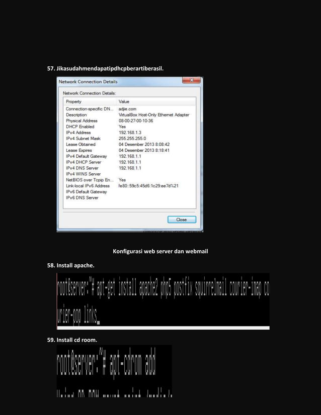 Instalasi dan konfigurasi debian wheezy 7 | DOCX