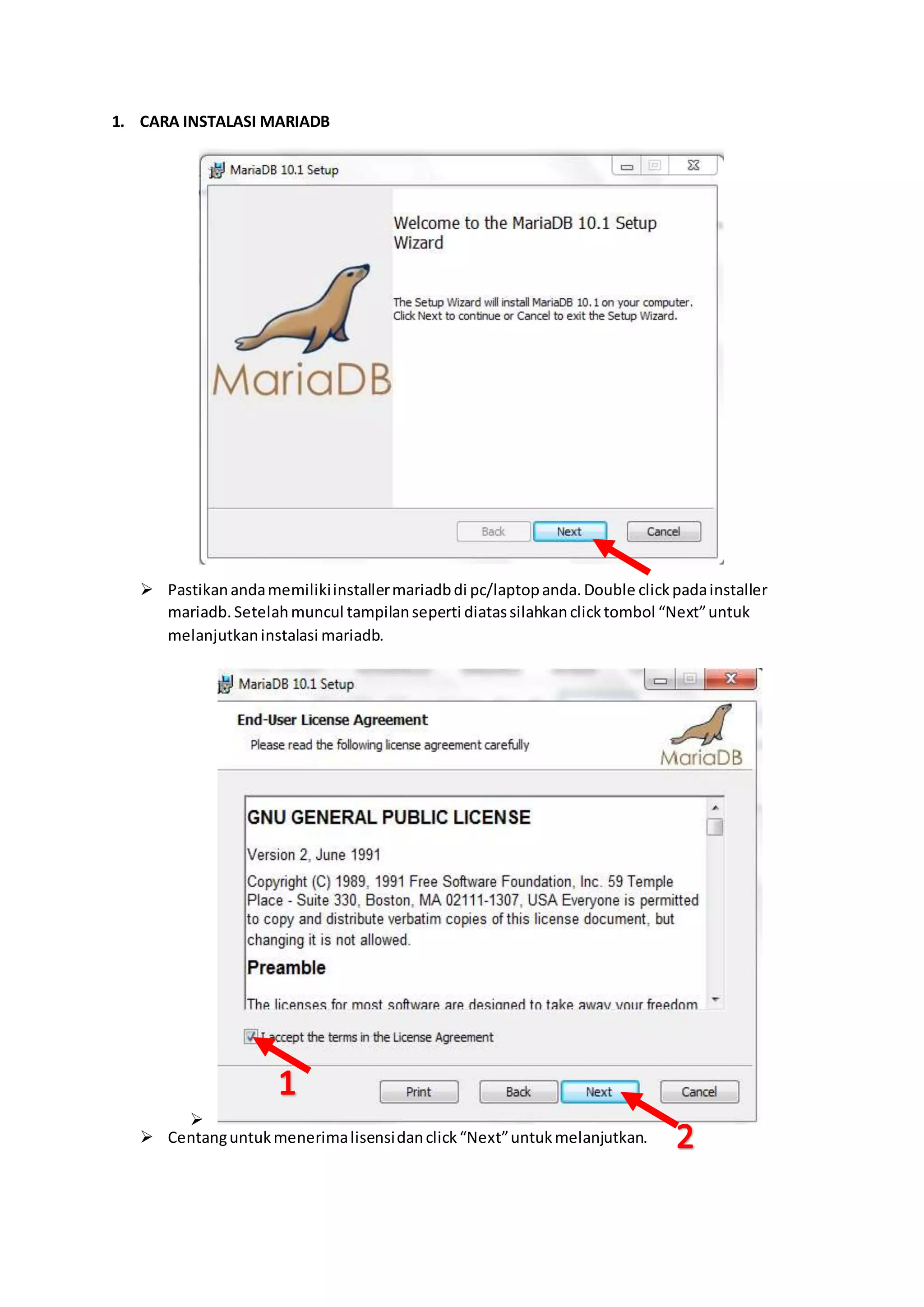 Instalasi dan Konfigurasi MariaDb | DOCX