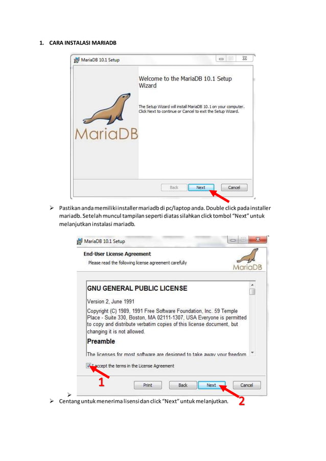 Instalasi dan Konfigurasi MariaDb | DOCX
