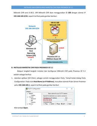 Instalasi dan Konfigurasi Mikrotik CHR pada Proxmox VE 5.1 | PDF