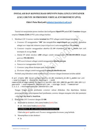 Instalasi dan Konfigurasi OpenVPN pada LXC Ubuntu di Proxmox Virtual Environment | PDF