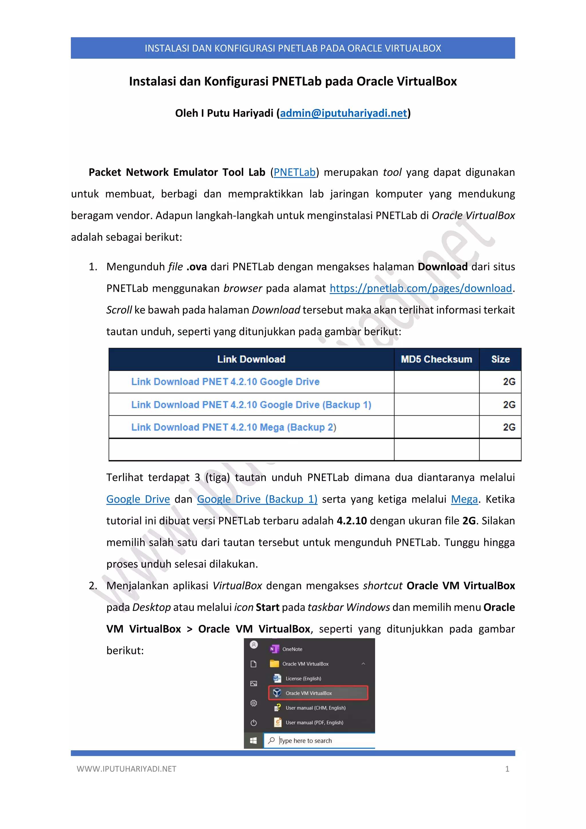 Instalasi dan Konfigurasi PNETLab pada Oracle VirtualBox | PDF