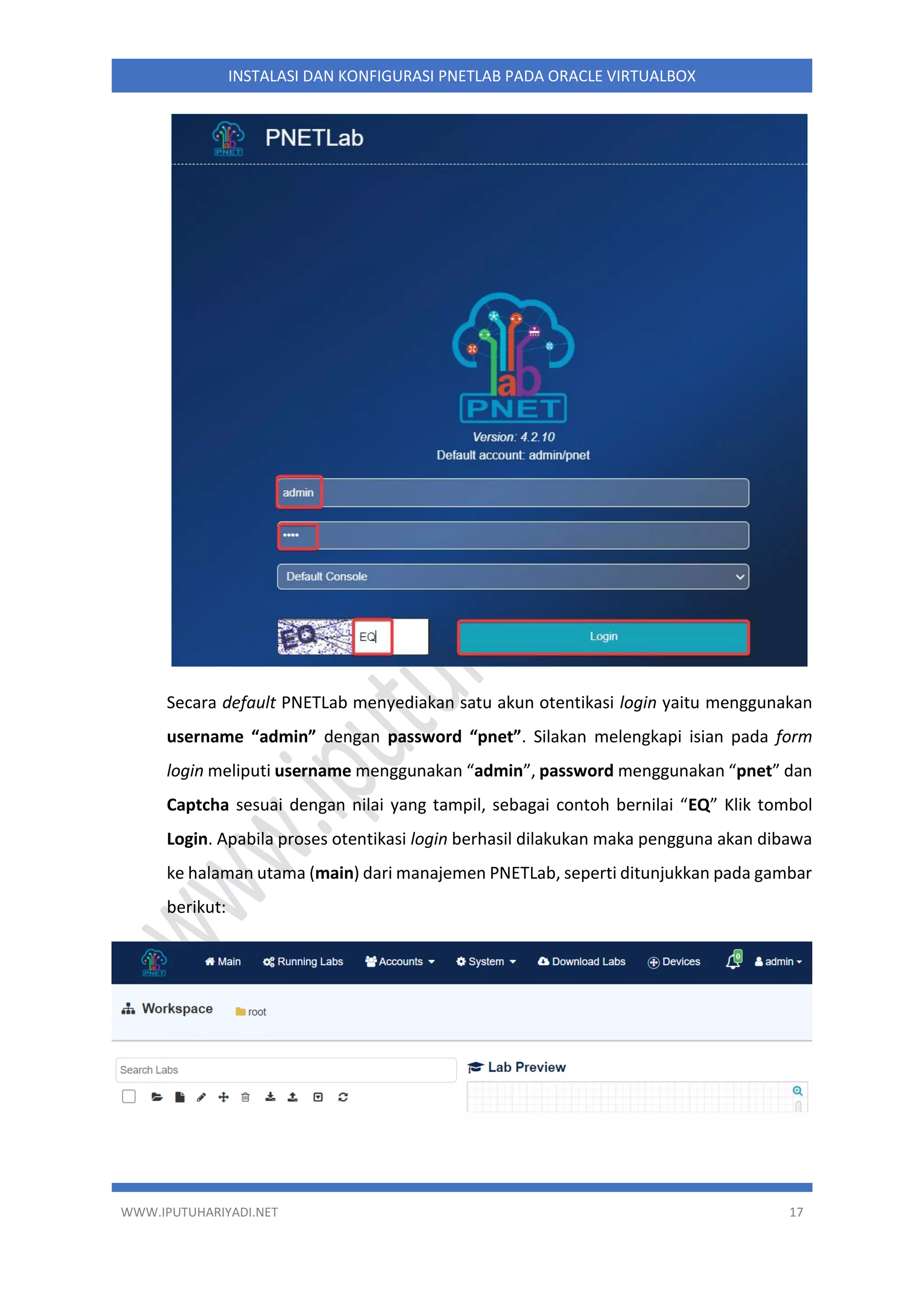 Instalasi dan Konfigurasi PNETLab pada Oracle VirtualBox | PDF