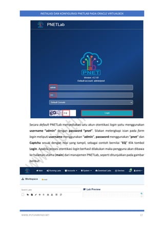 Instalasi dan Konfigurasi PNETLab pada Oracle VirtualBox | PDF