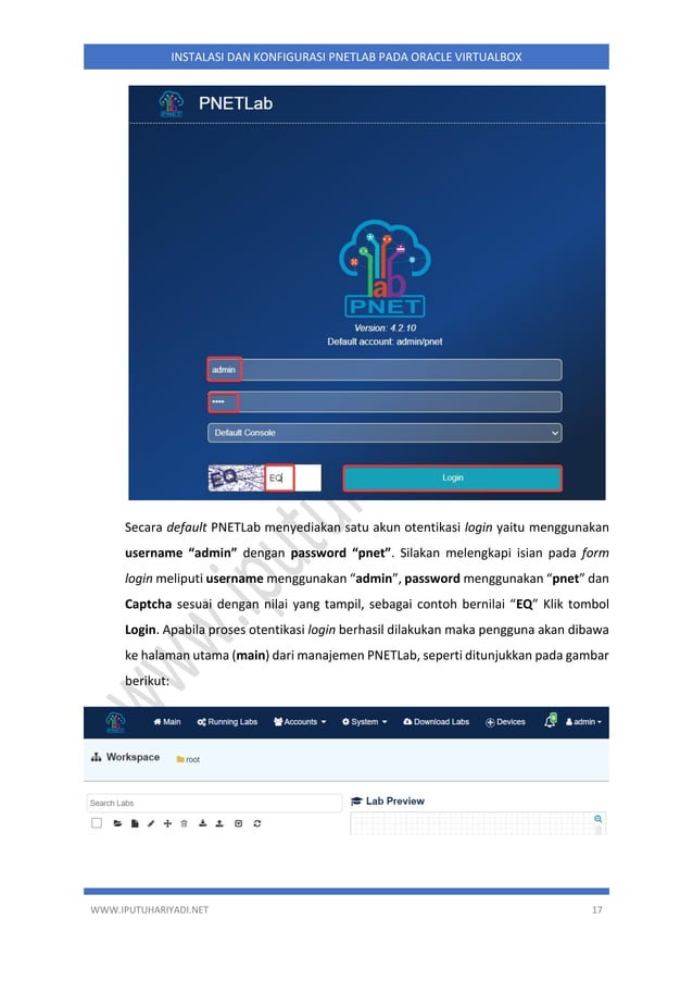 Instalasi dan Konfigurasi PNETLab pada Oracle VirtualBox | PDF