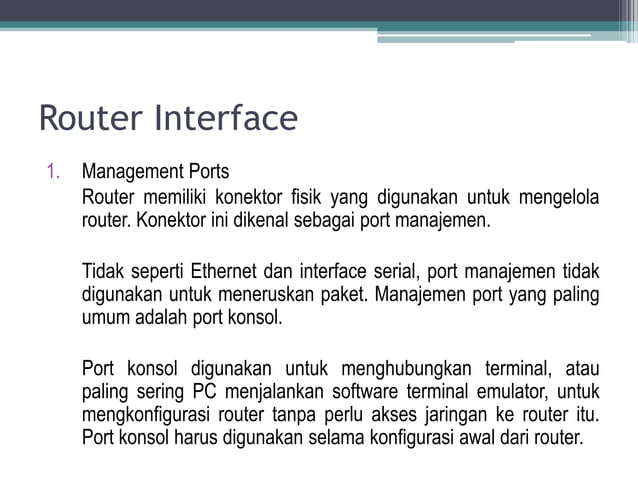 Instalasi dan konfigurasi router ( 1 ) | PPT