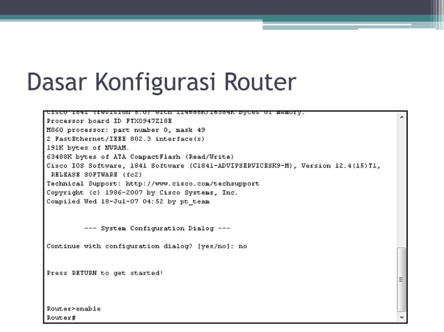 Instalasi dan konfigurasi router ( 2 ) | PPTX