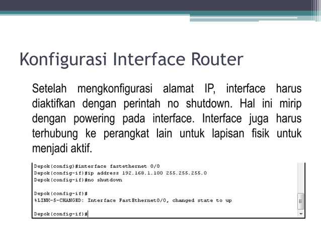 Instalasi dan konfigurasi router ( 2 ) | PPT