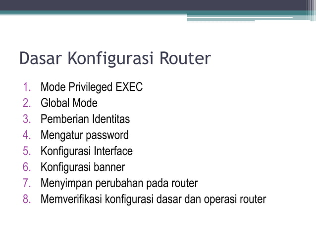 Instalasi dan konfigurasi router ( 2 ) | PPTX