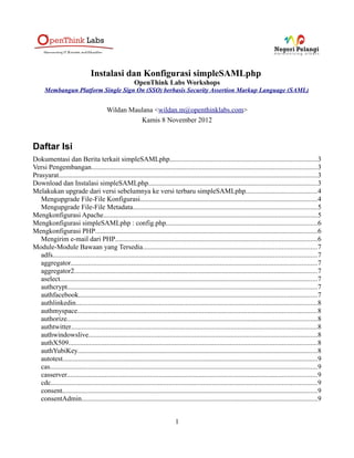 Instalasi dan Konfigurasi simpleSAMLphp | PDF