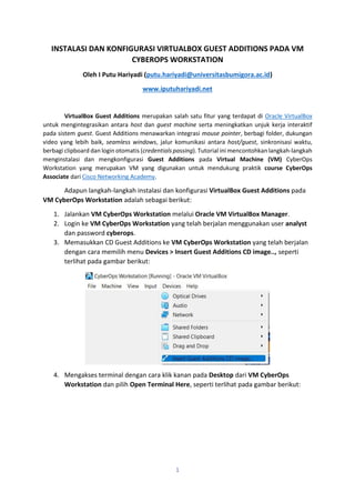 Instalasi dan Konfigurasi VirtualBox Guest Additions pada VM CyberOps ...