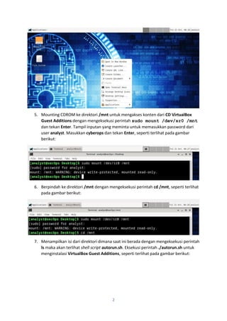 Instalasi dan Konfigurasi VirtualBox Guest Additions pada VM CyberOps Workstation | PDF