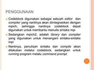 Instalasi dan percobaan mpich | PPTX