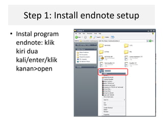 Instalasi end note 9 | PPTX