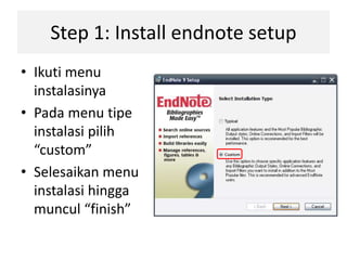 Instalasi end note 9 | PPTX