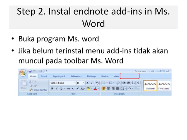 Instalasi end note 9 | PPTX
