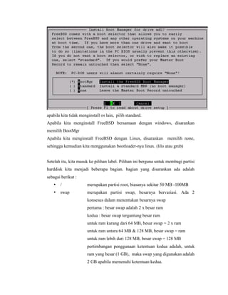 Instalasi Free Bsd | PDF
