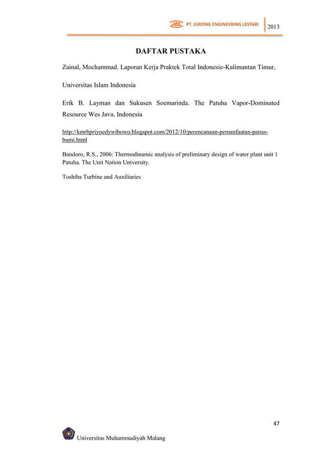 Instalasi kondensor pltp 55 mw | PDF