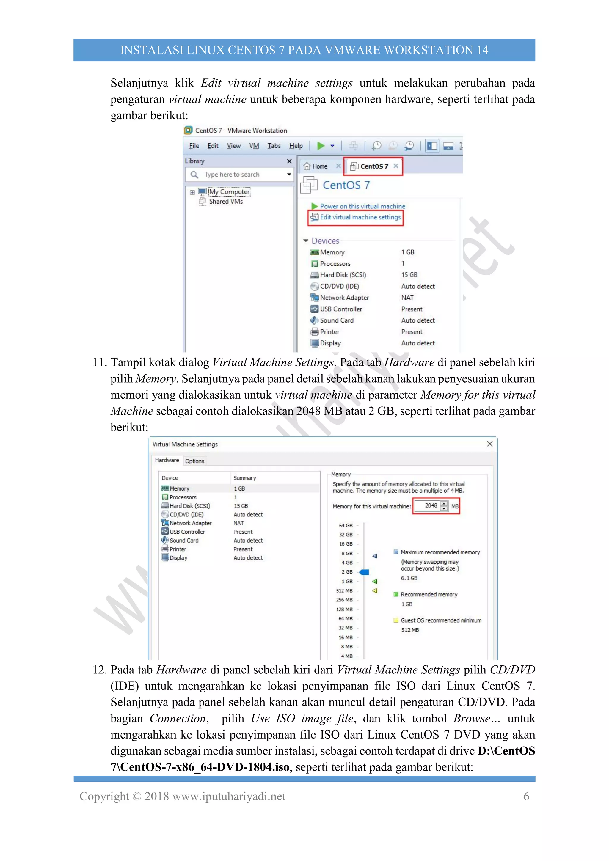 Instalasi Linux CentOS 7 pada VMWare Workstation 14 | PDF