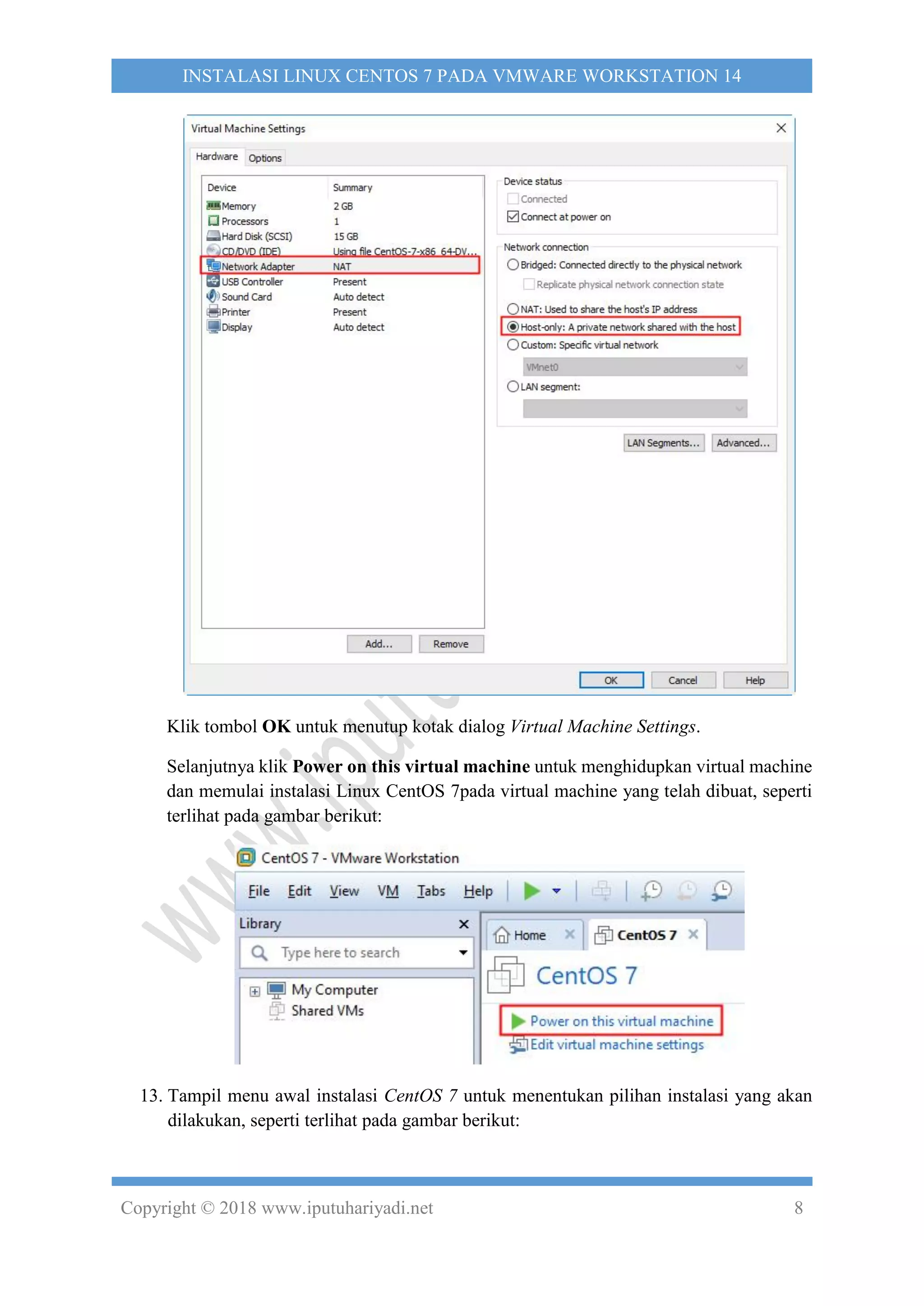 Instalasi Linux CentOS 7 pada VMWare Workstation 14 | PDF