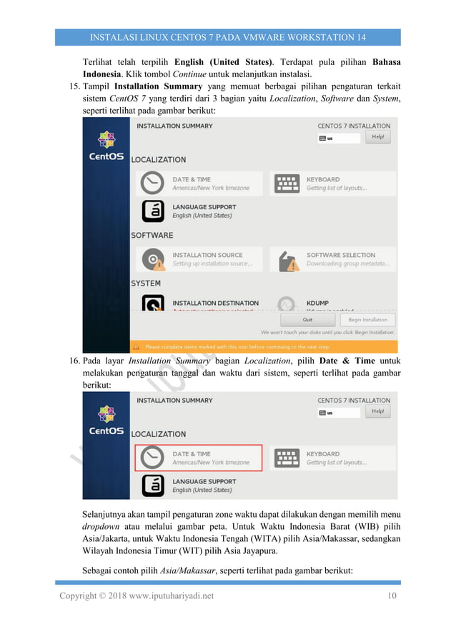 Instalasi Linux CentOS 7 pada VMWare Workstation 14 | PDF