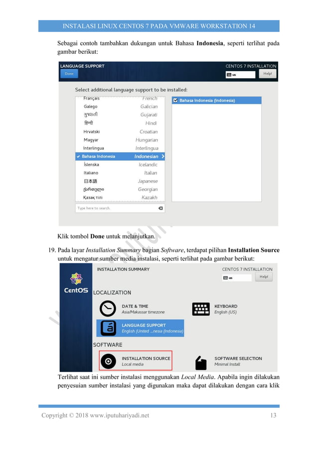 Instalasi Linux CentOS 7 pada VMWare Workstation 14 | PDF