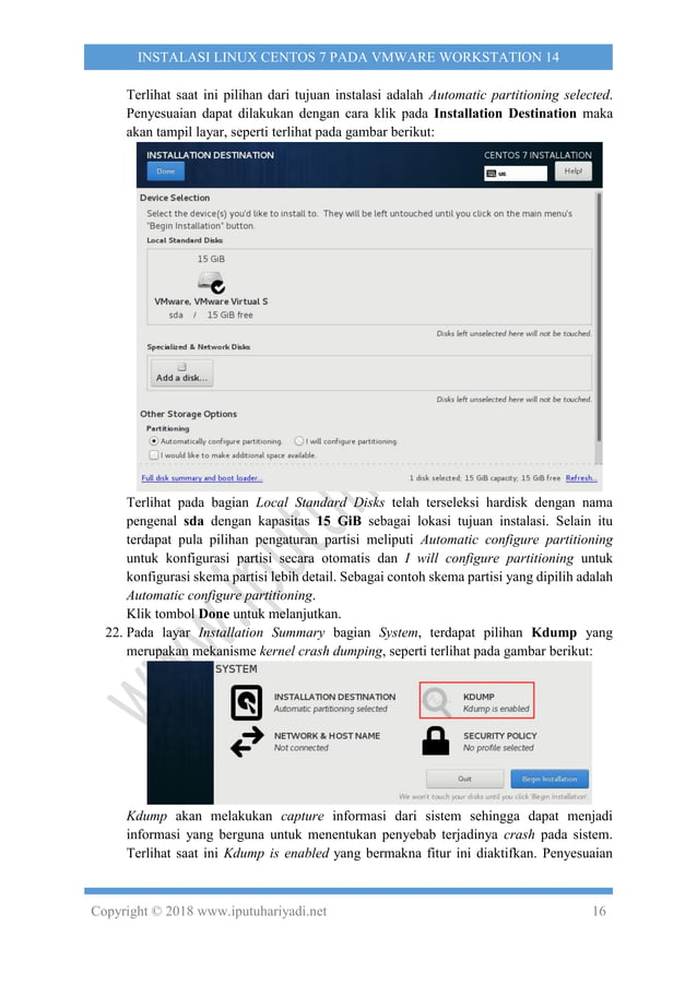 Instalasi Linux CentOS 7 pada VMWare Workstation 14 | PDF