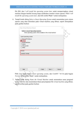 Instalasi Linux CentOS 7 pada VMWare Workstation 14 | PDF