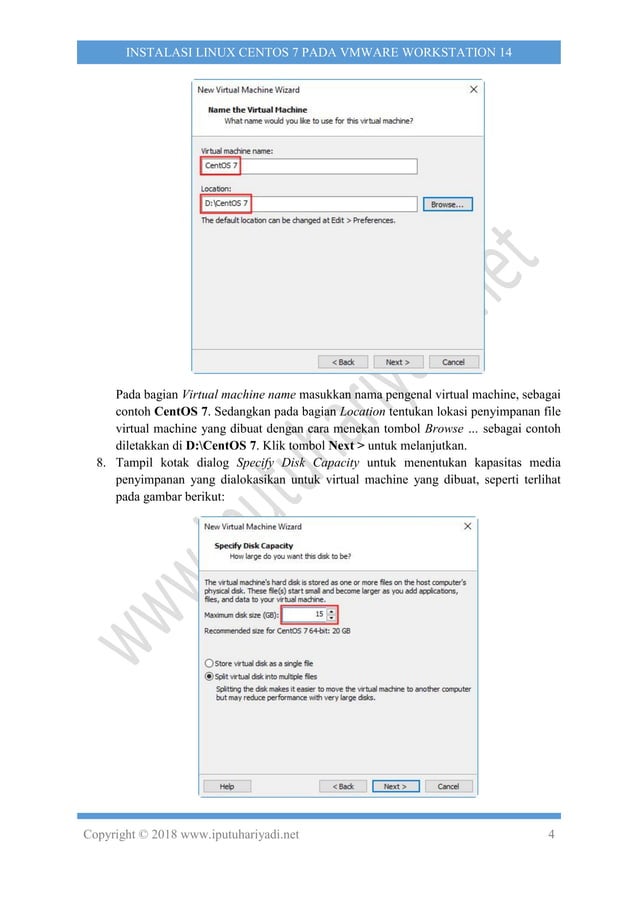 Instalasi Linux CentOS 7 pada VMWare Workstation 14 | PDF