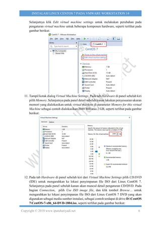 Instalasi Linux CentOS 7 pada VMWare Workstation 14 | PDF