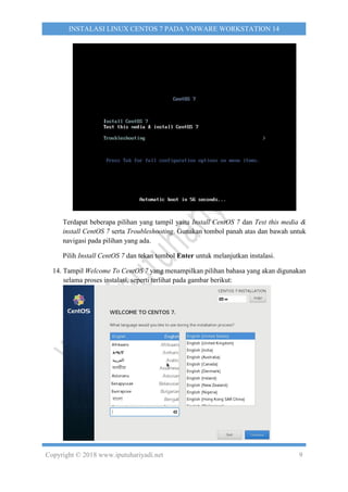 Instalasi Linux CentOS 7 pada VMWare Workstation 14 | PDF