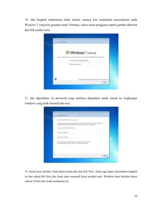 Instalasi linux ubuntu dan windows 7 lengkap | PDF