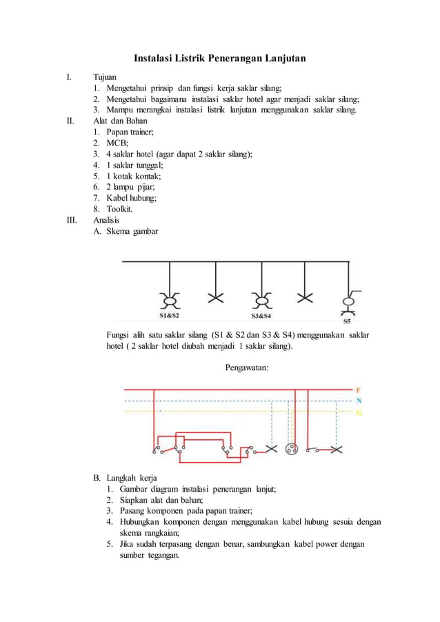 Instalasi listrik penerangan lanjutan | DOCX