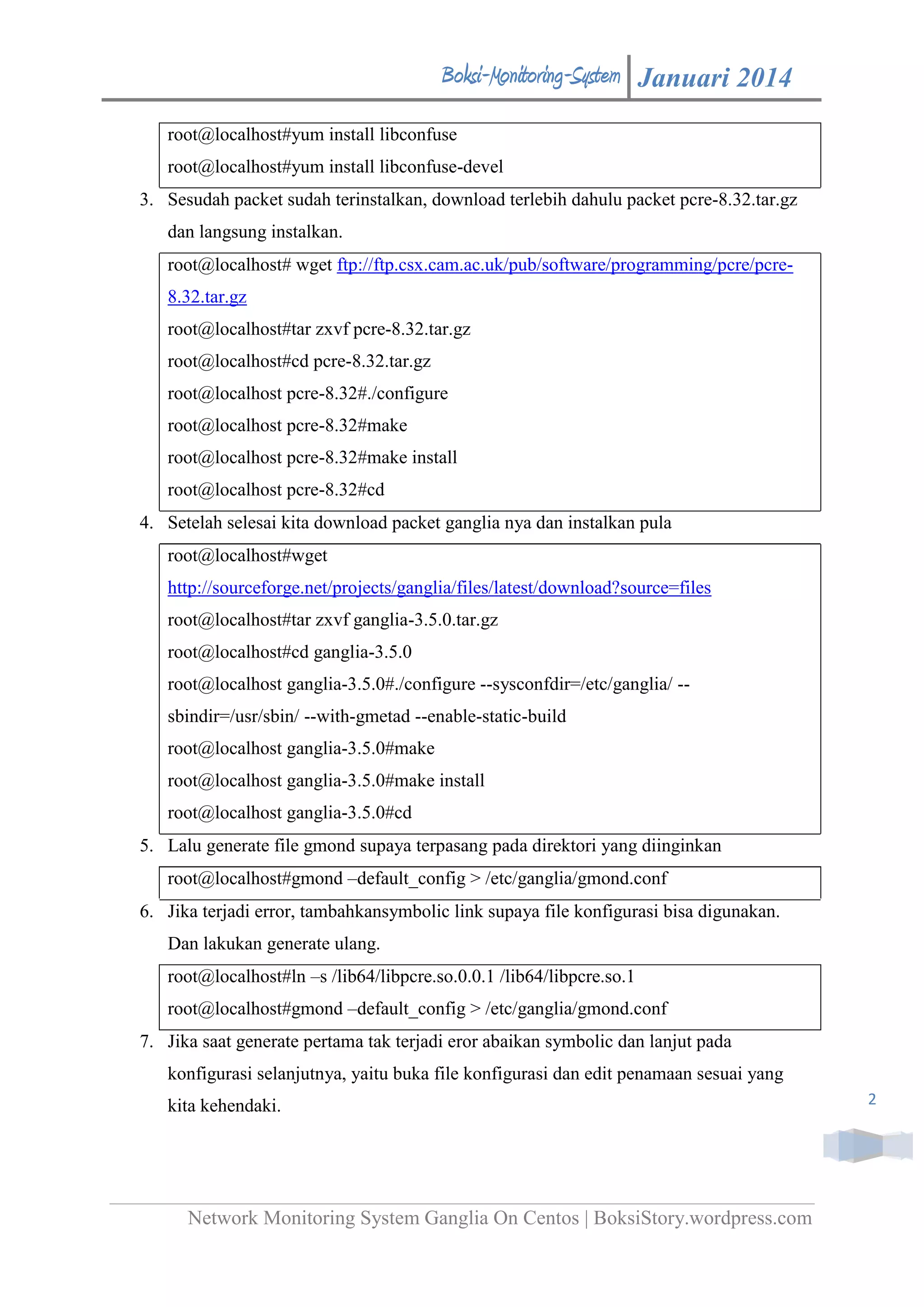 Dokumentasi Instalasi Network Monitoring System Ganglia on Centos 6 | DOCX