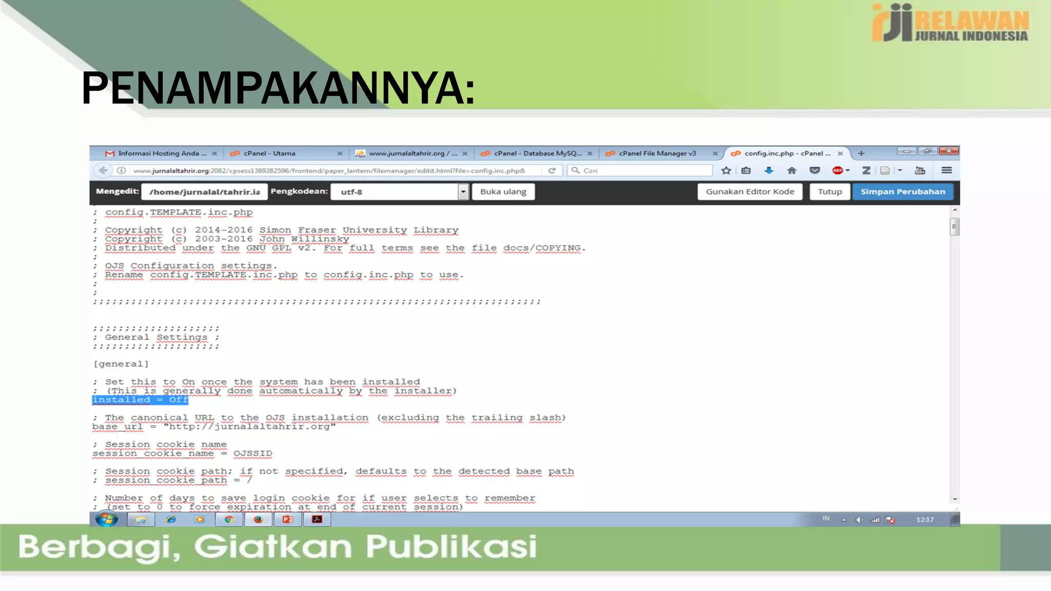 Proses Instalasi Open Jurnal System 2.x | PPT